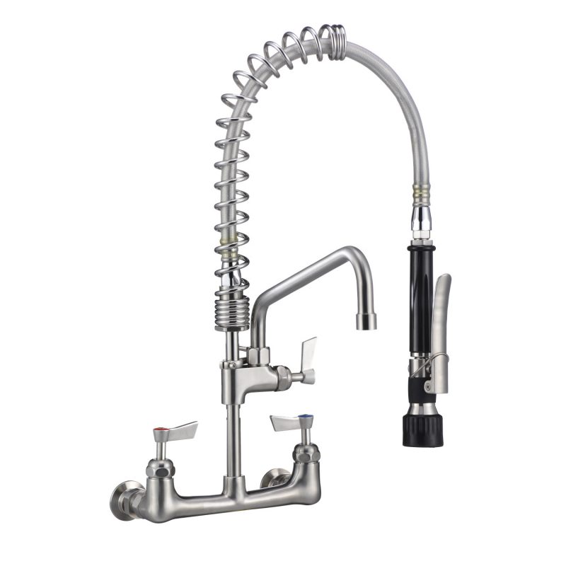 3Monkeez Stainless Steel Exposed Breech Wall Mount Pre Rinse Unit With