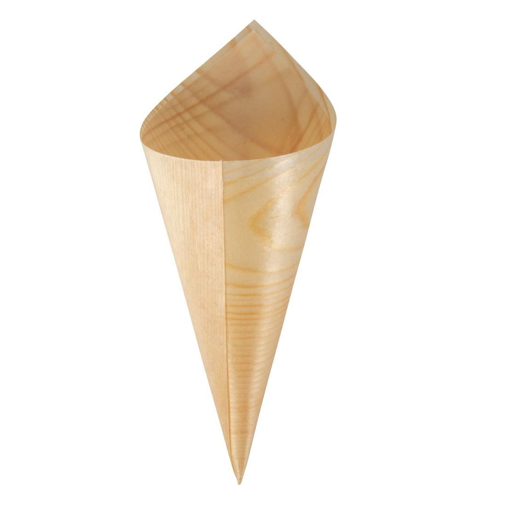Fiesta Compostable Biodegradable Wooden Cones 75mm – Kitchen Express ...