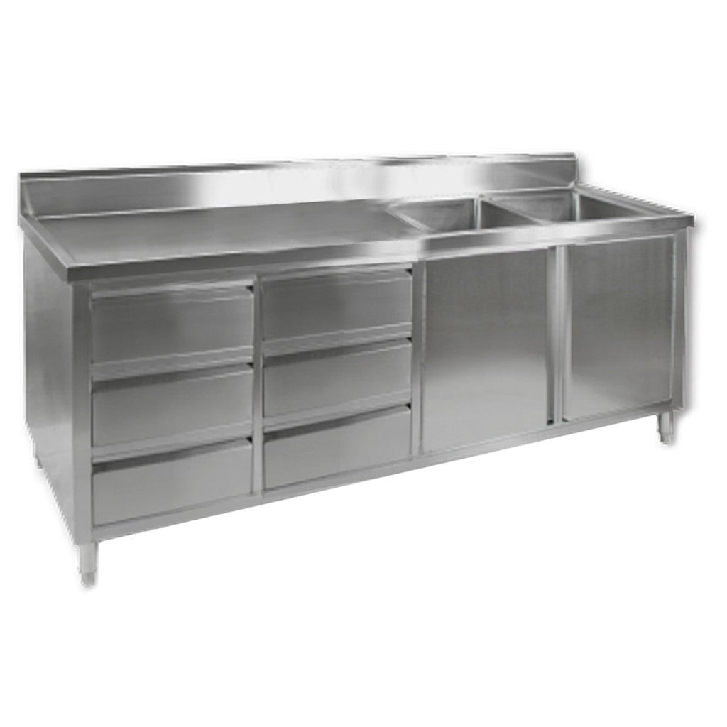 Modular Systems Kitchen Tidy Cabinet With Double Right Sinks DSC-2400R ...